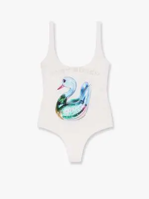 Tory Burch Nylon One Piece Swimsuit - White