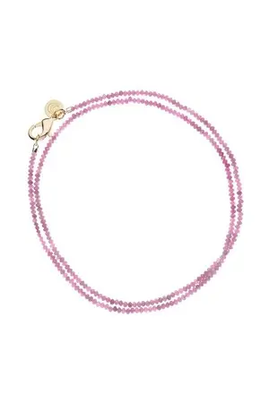 JANE WIN Diamond Cut Tourmaline Beaded Necklace - Pink