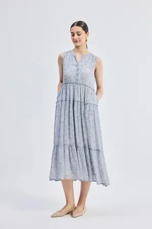 REISTOR Floral Maxi Dress - Blue