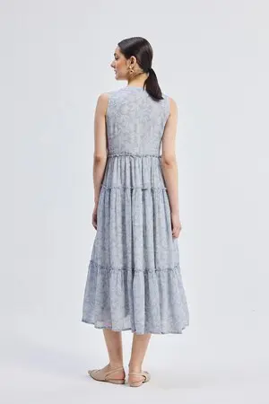 REISTOR Floral Maxi Dress - Blue