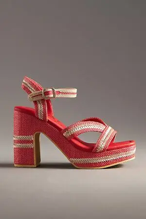 Matisse Beach By Matisse Adelaide Raffia Heels Red