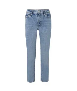 FRAME The Borrowed High-rise Slim-leg Jeans - Blue