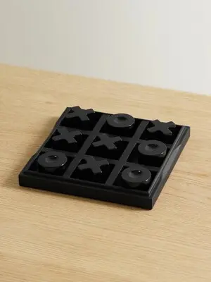 Smythson Textured-leather Noughts And Crosses Set - Black