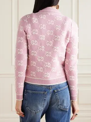 Gucci Wool Bouclé-jacquard Cardigan - Pink