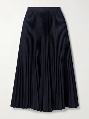 Erdem Plissé-twill Midi Skirt