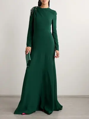 Erdem Crystal-embellished Crepe Gown