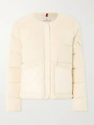 Moncler Shell-trimmed Quilted Cotton-fleece Down Jacket