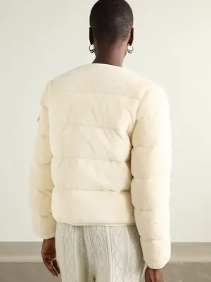 Moncler Shell-trimmed Quilted Cotton-fleece Down Jacket