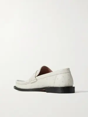 Loewe Campo Textured-leather Loafers - Ecru