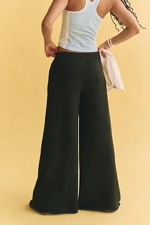 Free People For The Win Wide-leg Pants - Black