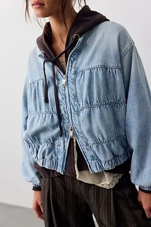 Free People We The Free Layla Denim Jacket - Sunbeam