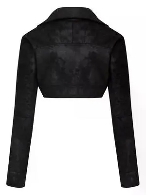 GLORIA COELHO Faux-leather Cropped Jacket