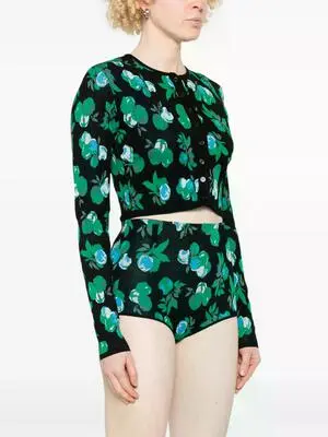 Coperni Floral Jacquard Cardigan - Black