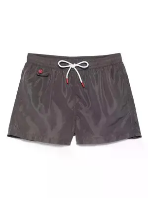 Kiton Logo-embroidered Swim Shorts - Grey