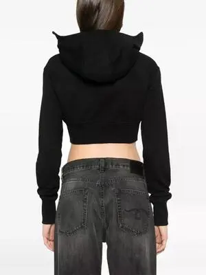 Versace Cropped Zip-up Hoodie - Black