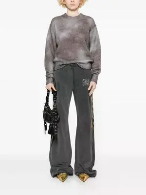 Balenciaga Rhinestone-logo Track Pants