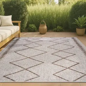 JONATHAN Y Derya Diamond Trellis Indoor/outdoor Area Rug - Beige/brown
