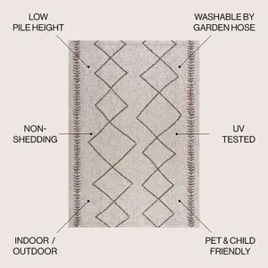 JONATHAN Y Derya Diamond Trellis Indoor/outdoor Area Rug - Beige/brown