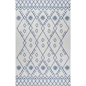 JONATHAN Y Boho Moroccan Indoor/outdoor Area Rug - Ivory/navy