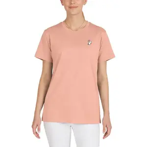 DALIX Jersey Tee With Embroidered Ghost Detail Terracotta