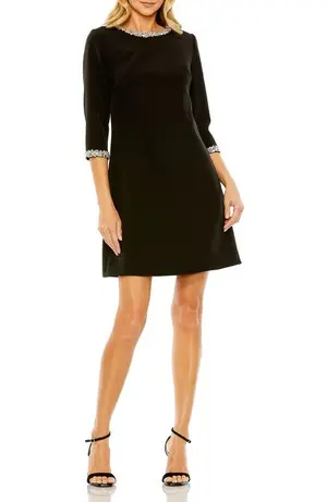 Mac Duggal Embellished A-line Cocktail Dress - Black
