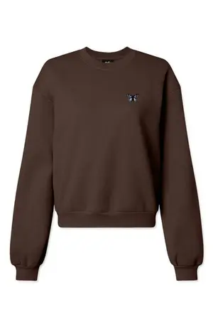 DALIX Butterfly Relaxed Sweatshirt - Brown