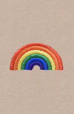 DALIX Rainbow Zip Hoodie - Tan