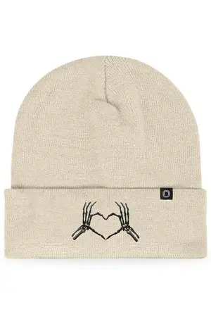 DALIX Dalix Heart Of Bones Beanie Cap Beige