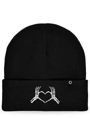 DALIX Dalix Heart Of Bones Beanie Cap Black