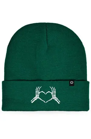 DALIX Heart Of Bones Embroidered Beanie - Green
