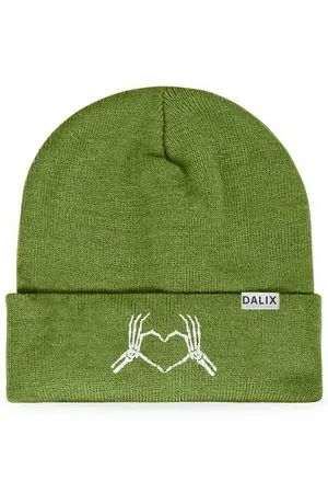 DALIX Dalix Heart Of Bones Beanie Cap Olive