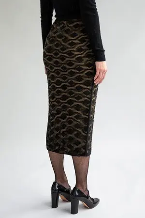 SSKEIN Ines Pencil Skirt - Golden Black