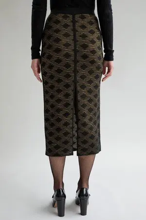 SSKEIN Ines Pencil Skirt - Golden Black