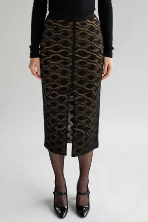 SSKEIN Ines Pencil Skirt - Golden Black