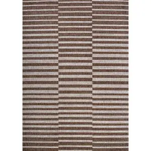 JONATHAN Y Sukie Modern Offset Stripe Indoor/outdoor Area Rug - Brown/beige