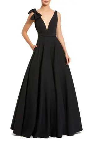 Mac Duggal Crepe Ballgown - Black
