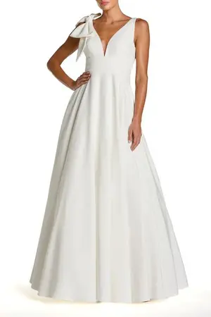 Mac Duggal Crepe Ballgown - White