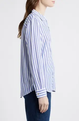 Rails Wren Striped Button-up Shirt - Blue White