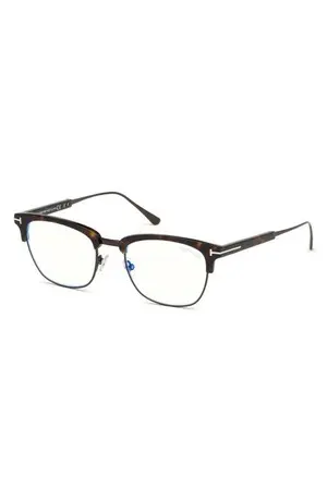 TOM FORD 52mm Blue Light Blocking Optical Eyeglasses - Havana Ruthenium/blue Block
