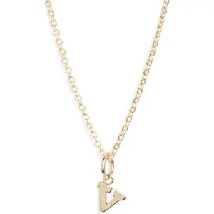 NASHELLE Nashelle Initial Pendant Necklace Gold Fill - V