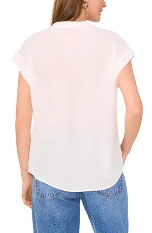 Vince Camuto Trapunto Collar Top - New Ivory