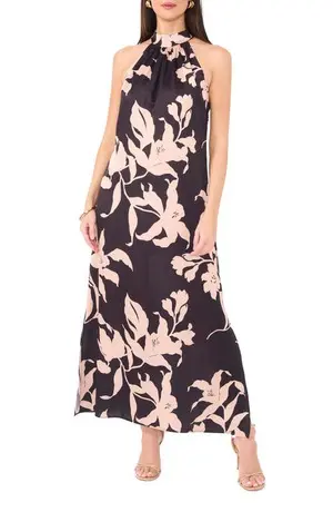 Vince Camuto Floral Maxi Halter Dress