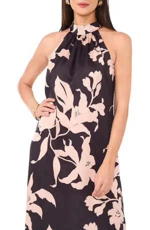 Vince Camuto Floral Maxi Halter Dress