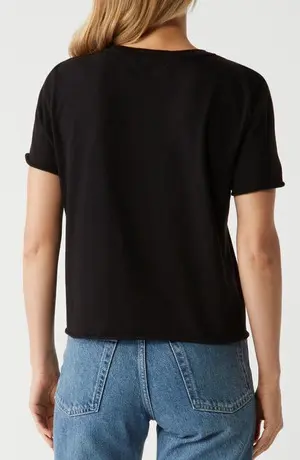 Michael Stars Jackie Raw Edge T-shirt - Black