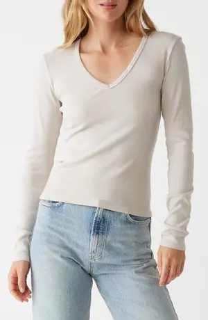 Michael Stars Remi V-neck Rib Top