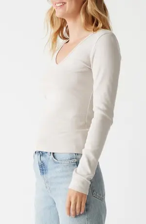 Michael Stars Remi V-neck Rib Top