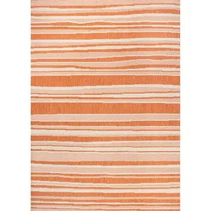 JONATHAN Y Castara Wavy Stripe Modern Indoor/outdoor Area Rug - Orange/cream