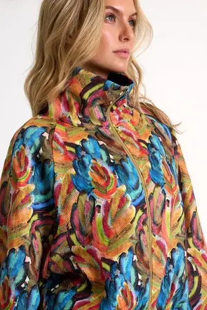 Shan Linen Puffer Jacket - Print