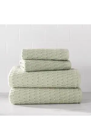 Dkny Metro Tile 4-piece Bath & Hand Towel Set - Green