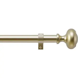 Dkny Barrett Adjustable Curtain Rod & Finial Set - Gold